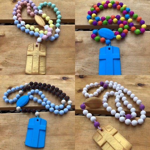 Silicone Teething Rosaries & Other by LittlePrayingHands on Etsy