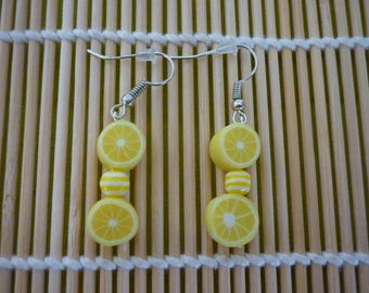10pcs 3cm Resin lemon slices charm with hole Fruits slices