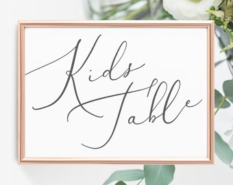 Kids table wedding sign. Printable wedding supplies. Great