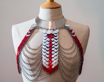 Brushed Brown Scale Mail Shoulder Pauldrons with Chainmail