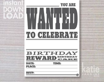 Wanted invitations | Etsy