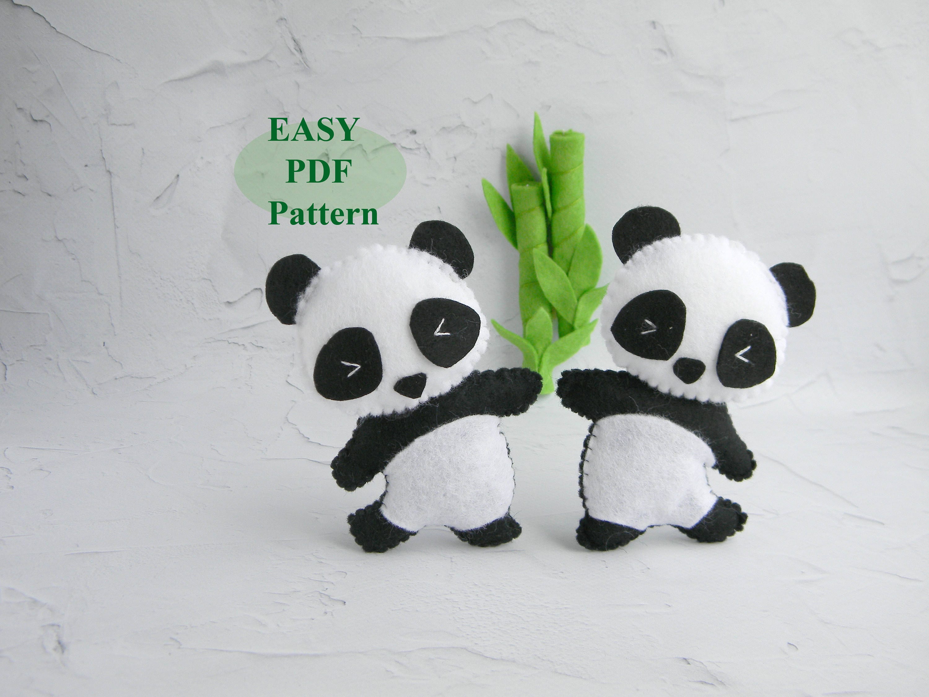 Panda felt ornament PDF Pattern Felt Panda bear Sewing Pattern