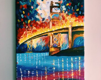 Bridge painting | Etsy