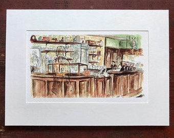 Coffee shop painting | Etsy