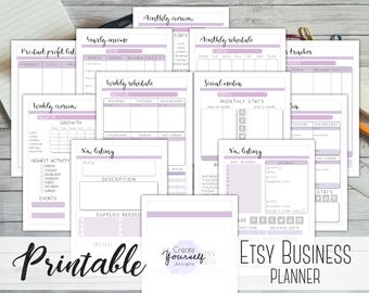 Etsy business planner printable small business planner