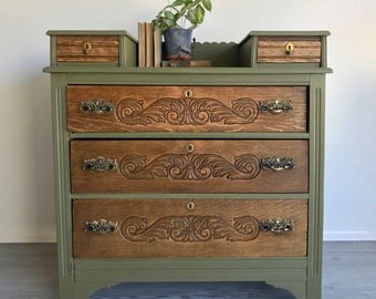PORTFOLIO Upcycled Vintage Dresser Graphite Chalk Painted