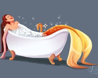 Mermaid in bathtub | Etsy