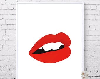 Lips poster | Etsy