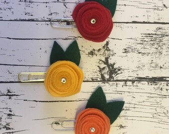 Fall felt flower | Etsy