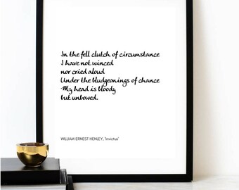 Invictus poem | Etsy