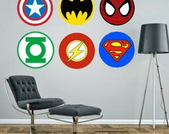Superhero wall decal | Etsy