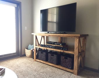 Rustic tv stand | Etsy