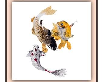 Watercolor koi fish | Etsy