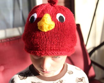 Red bird hat | Etsy