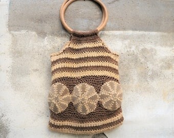 Crochet leather bag | Etsy