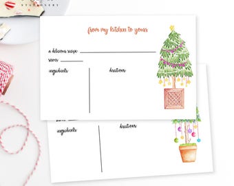 Holiday recipe cards | Etsy