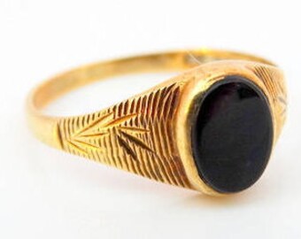 Onyx signet ring | Etsy