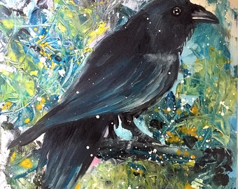Raven artwork | Etsy