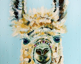 Llama painting | Etsy