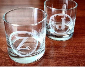 Etched whiskey glass | Etsy