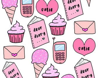 Girly sticker | Etsy