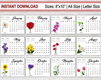 Flower calendar | Etsy