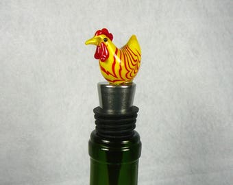 Rooster wine glass | Etsy