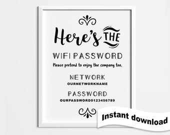 Wifi password | Etsy