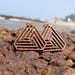 Triangle wooden earrings Triangle Swastika Earrings Sacred