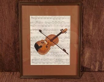 Violin painting | Etsy