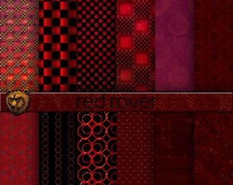 Red Digital paper Hearts Digital Paper Pack Love Valentines