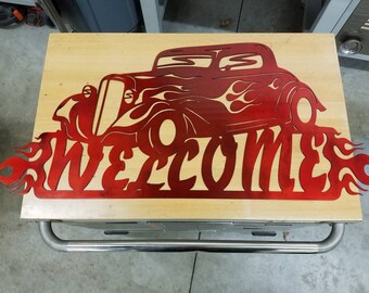 Hot rod metal art | Etsy