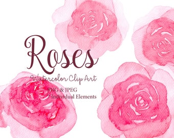 Watercolor roses | Etsy