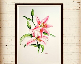 Paintings of lilies | Etsy