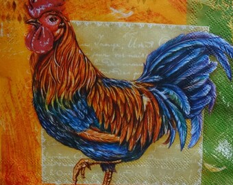 Rooster napkins | Etsy