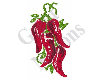 Chili embroidery | Etsy