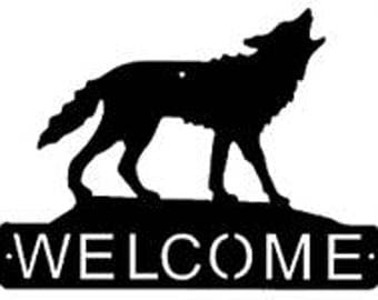 Wolf welcome sign | Etsy