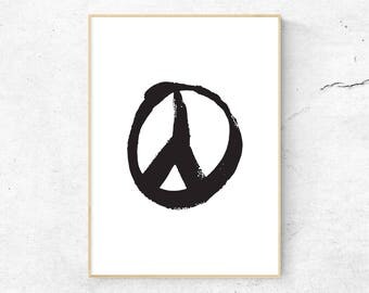 Peace sign poster | Etsy