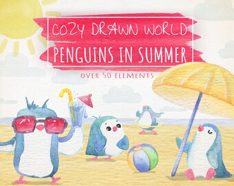 Cute penguin clipart | Etsy