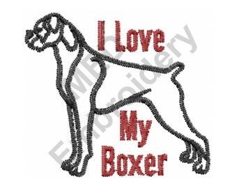 Boxer dog embroidery | Etsy