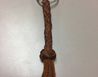 Cute Handmade leather hand braided keychain key fob key chain