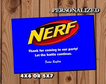 Nerf thank you card | Etsy