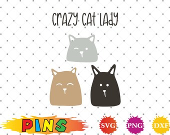 Cat lady svg | Etsy