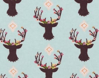 Floral deer fabric | Etsy