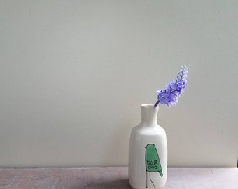 pottery with hand drawn birds insects praying by catherinereece