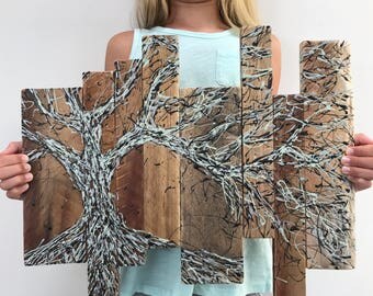 Oak tree painting | Etsy