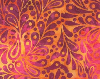 Yellow batik fabric | Etsy