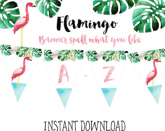 Flamingo banner | Etsy