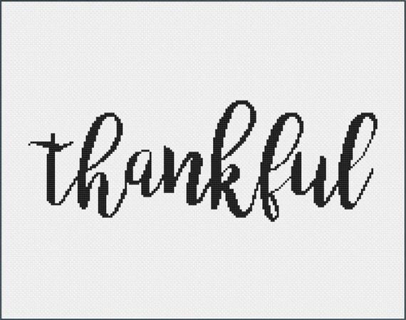 Thankful Simple Modern Handwritten Script Font Cross Stitch