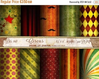 Circus digital paper diamonds hearts stars and stripes